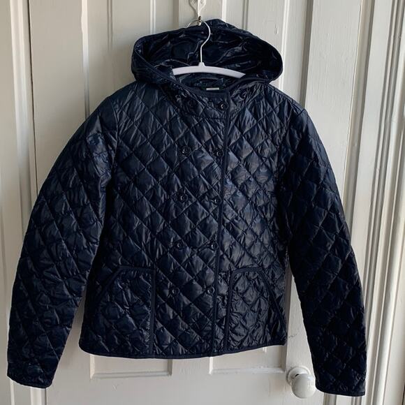J. Crew | Jackets & Coats | J Crew Quilted Double Breasted Hooded Down ...